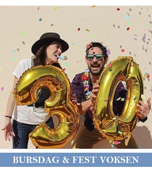 Borddekking og pynt til bursdag og fest